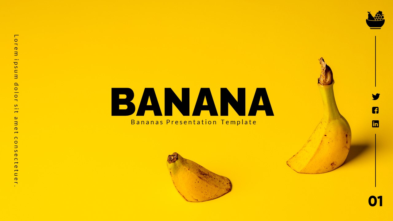Banana - Fresh Fruit Store Google Slides Template, Presentation Templates