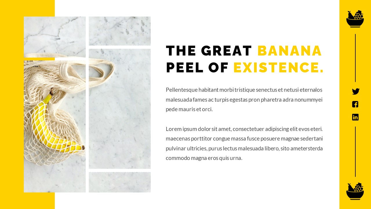 Banana - Fresh Fruit Store Google Slides Template, Presentation Templates