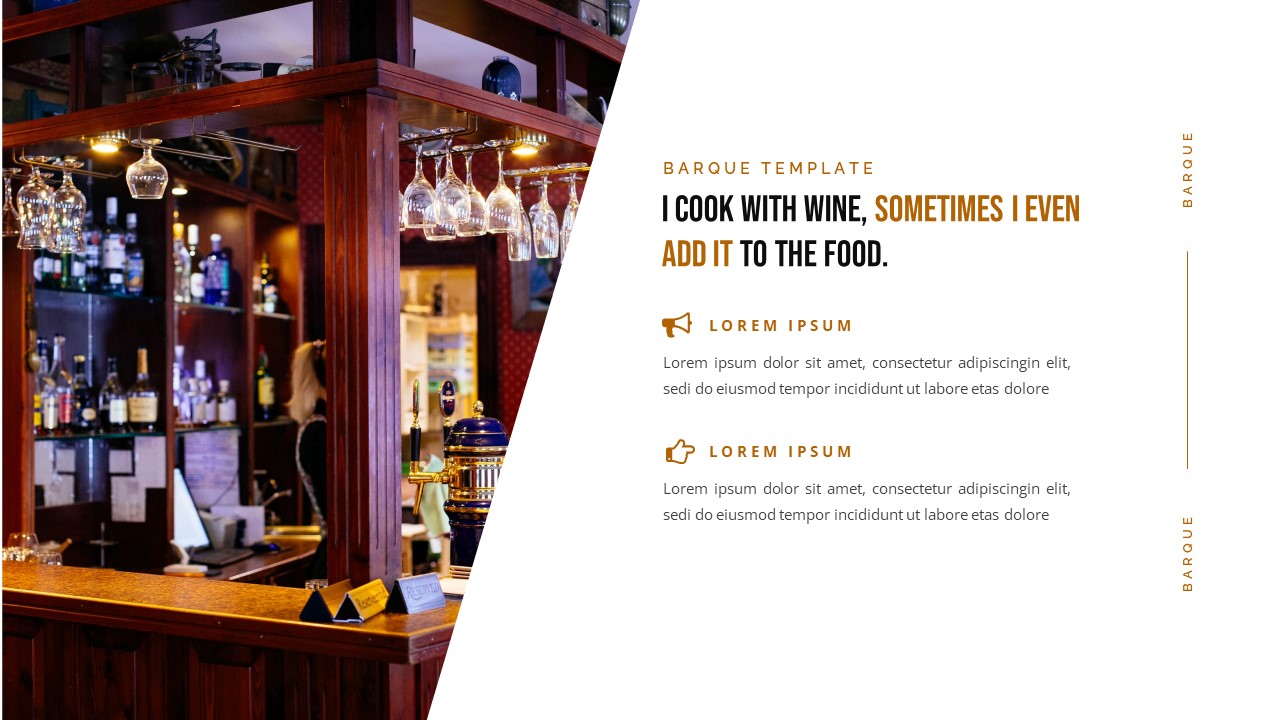 BarQue - Bar and Restaurant Google Slides Template, Presentation Templates