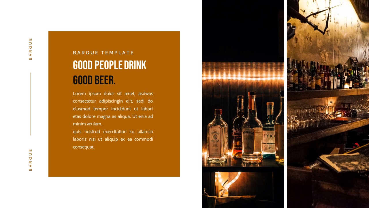 BarQue - Bar and Restaurant Google Slides Template, Presentation Templates