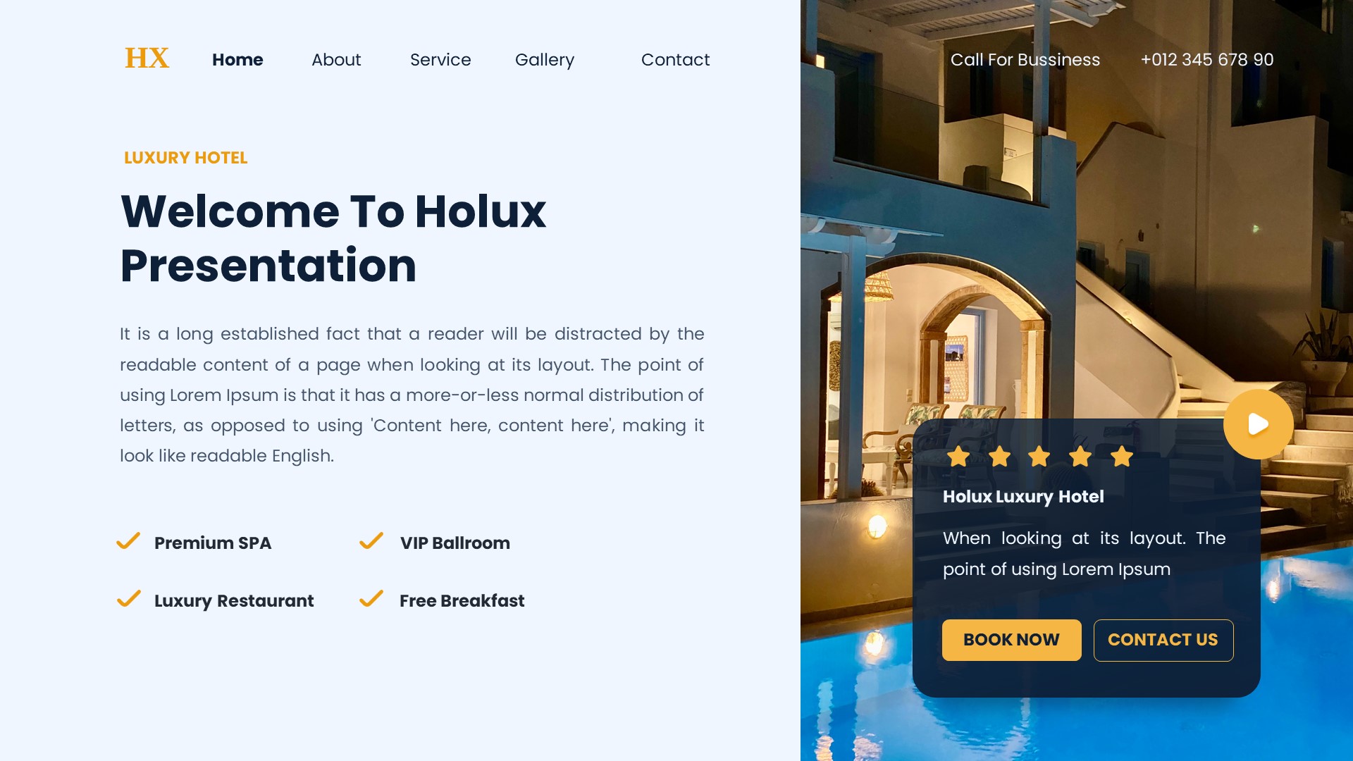 Holux - Luxury Hotel Presentation Template, Presentation Templates