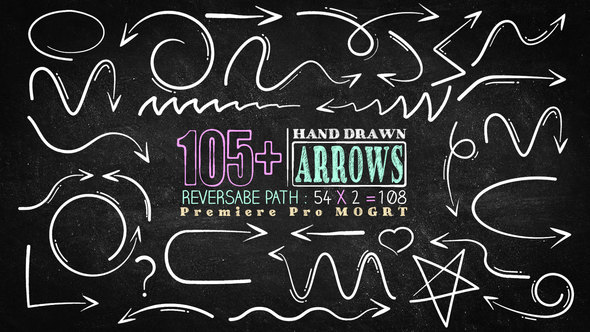 105 Hand Drawn Arrow Pack Mogrt, Premiere Pro Templates | VideoHive