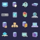 Data Base Icons Set Vector Sticker, Vectors | GraphicRiver