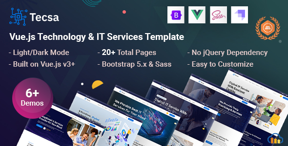 Tecsa - Vuejs Technology & IT Services Template by HiBootstrap | ThemeForest