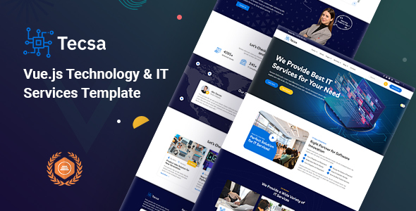 Tecsa - Vuejs Technology & IT Services Template by HiBootstrap | ThemeForest
