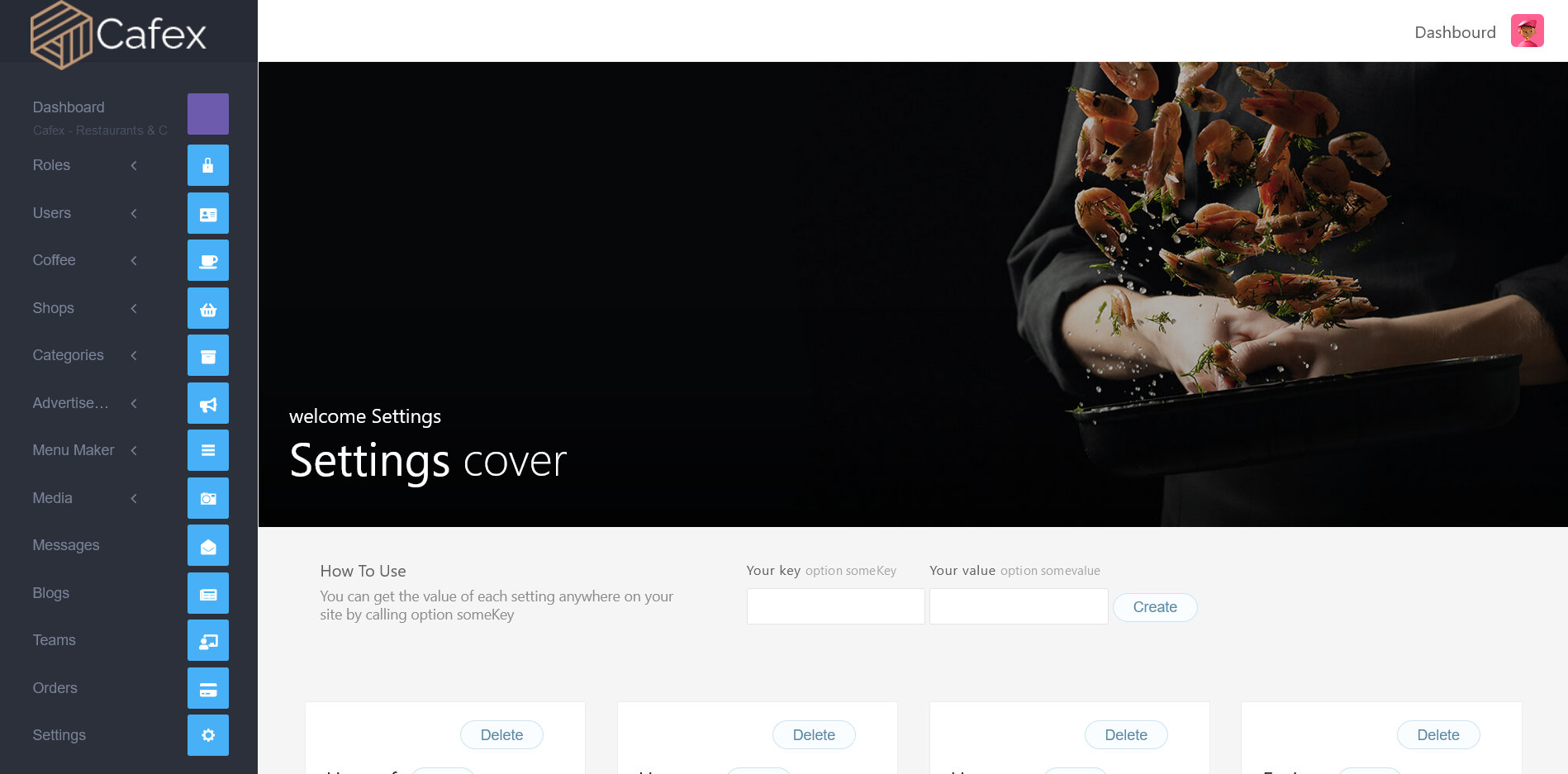 Cafex - Restaurants & Cafes Shop Script Theme by Meteros | CodeCanyon