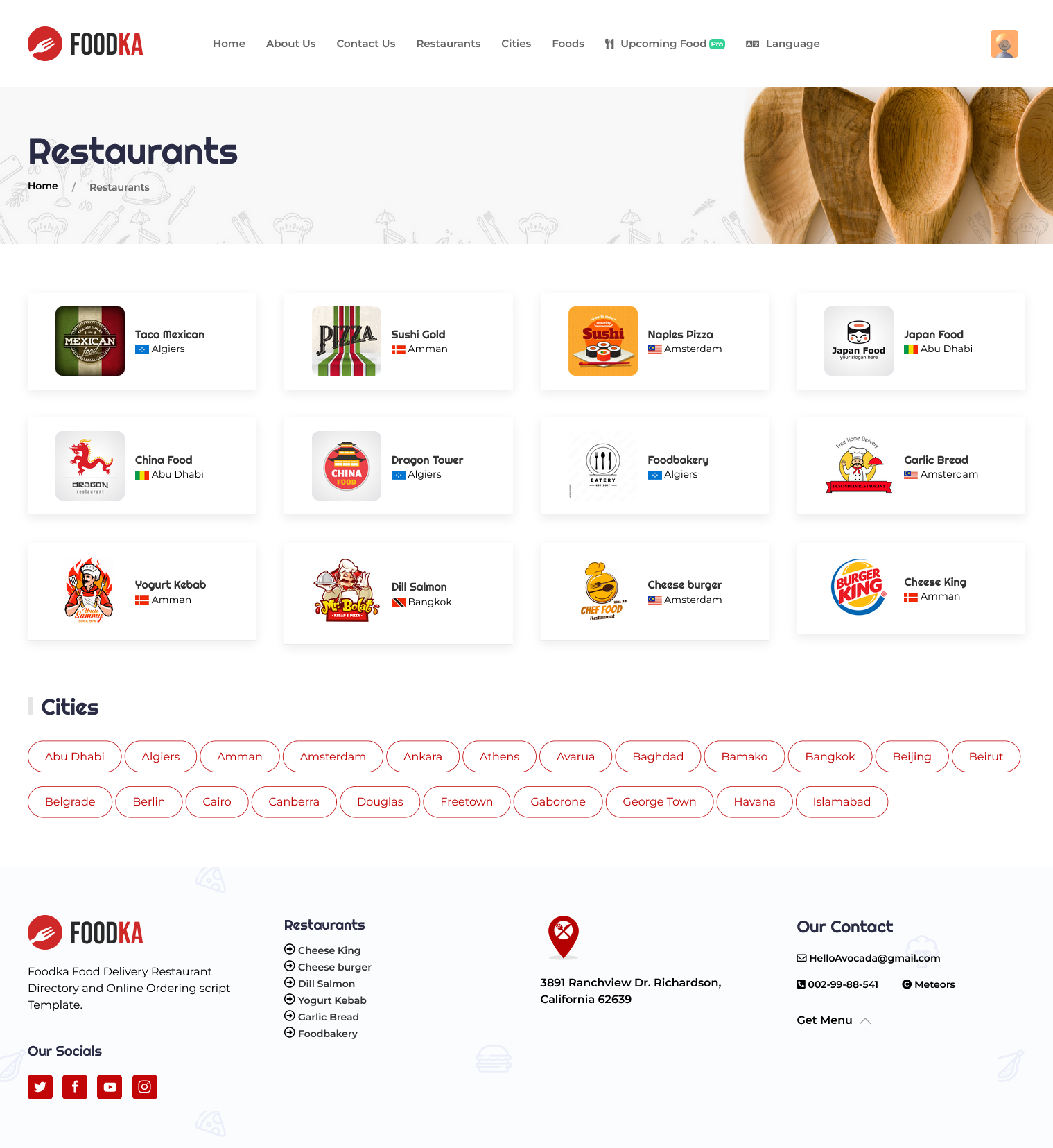 Foodka - Restaurant Food Ordering & Delivery Script Theme by Meteros