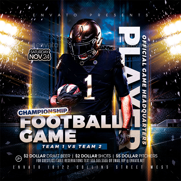 FootBall Game Flyer Template, Print Templates | GraphicRiver