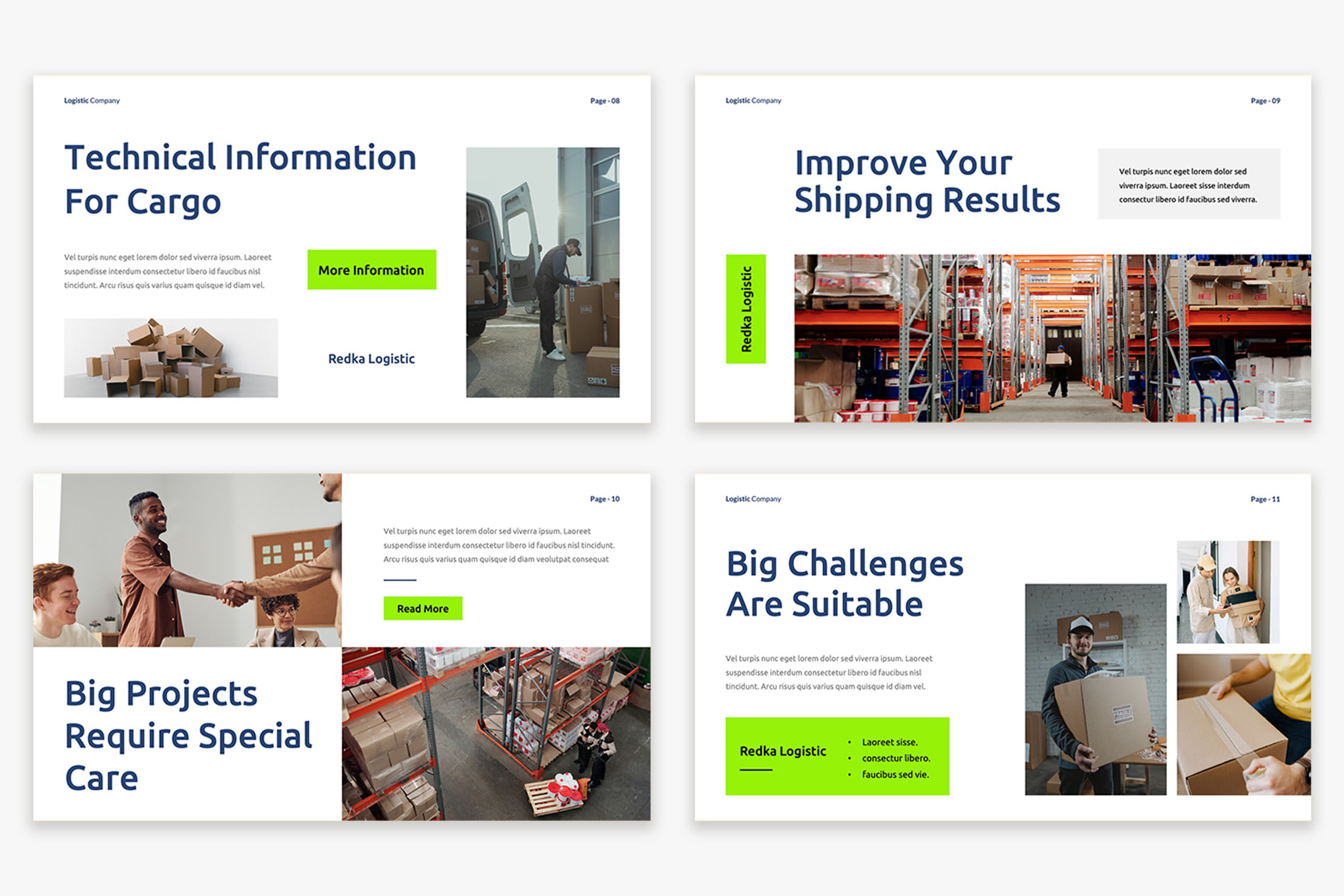 Minimalist Blue Green Logistic Company Profile PPT Template ...