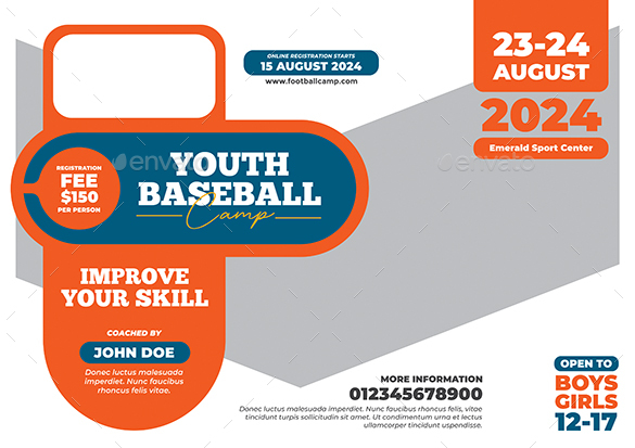 Youth Baseball Camp, Print Templates | GraphicRiver