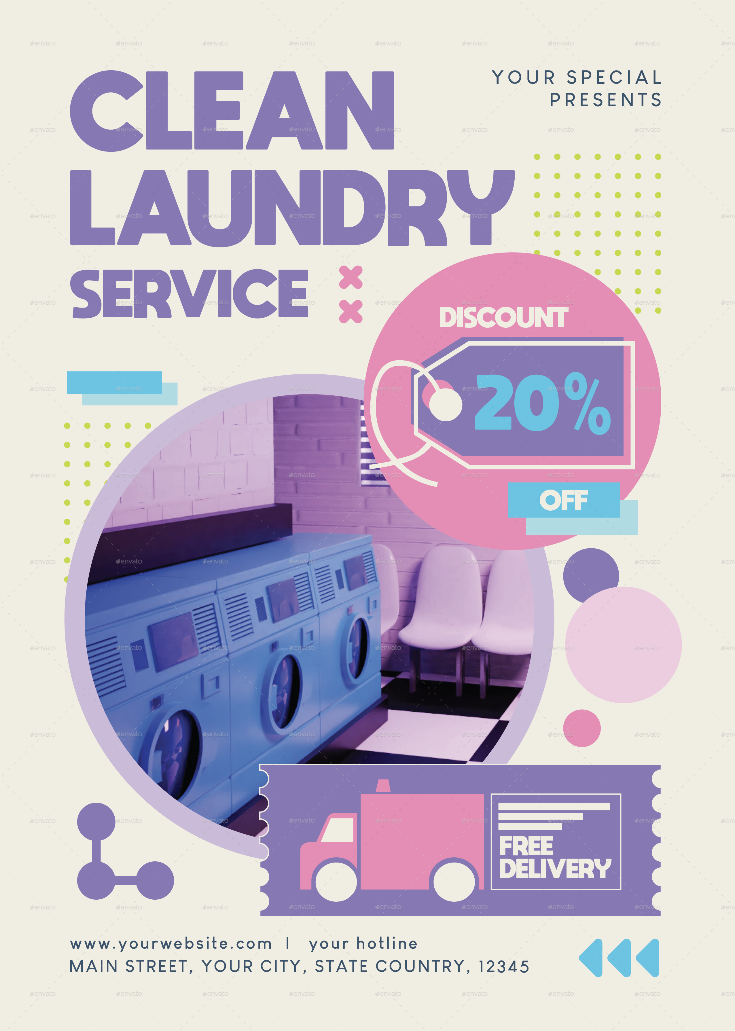Laundry Service Flyer, Print Templates | GraphicRiver