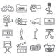 Modern Film Production Icons Set Outline Style, Vectors | GraphicRiver