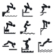 Diving Board Icons Set Simple Style, Vectors | GraphicRiver