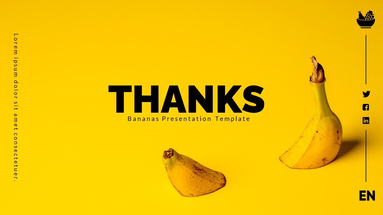 Banana - Fresh Fruit Store Powerpoint Template, Presentation Templates