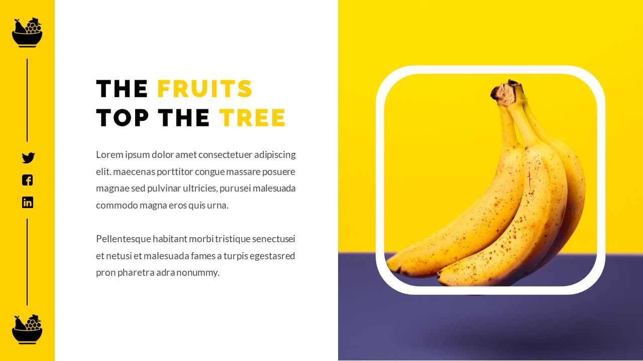Banana - Fresh Fruit Store Powerpoint Template, Presentation Templates
