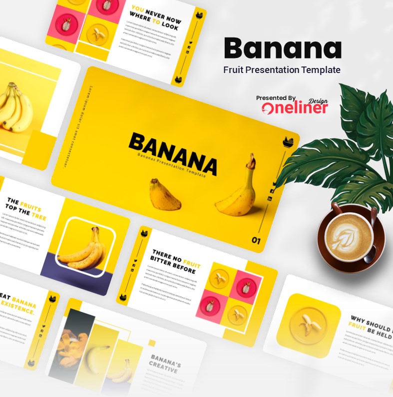 Banana - Fresh Fruit Store Powerpoint Template, Presentation Templates