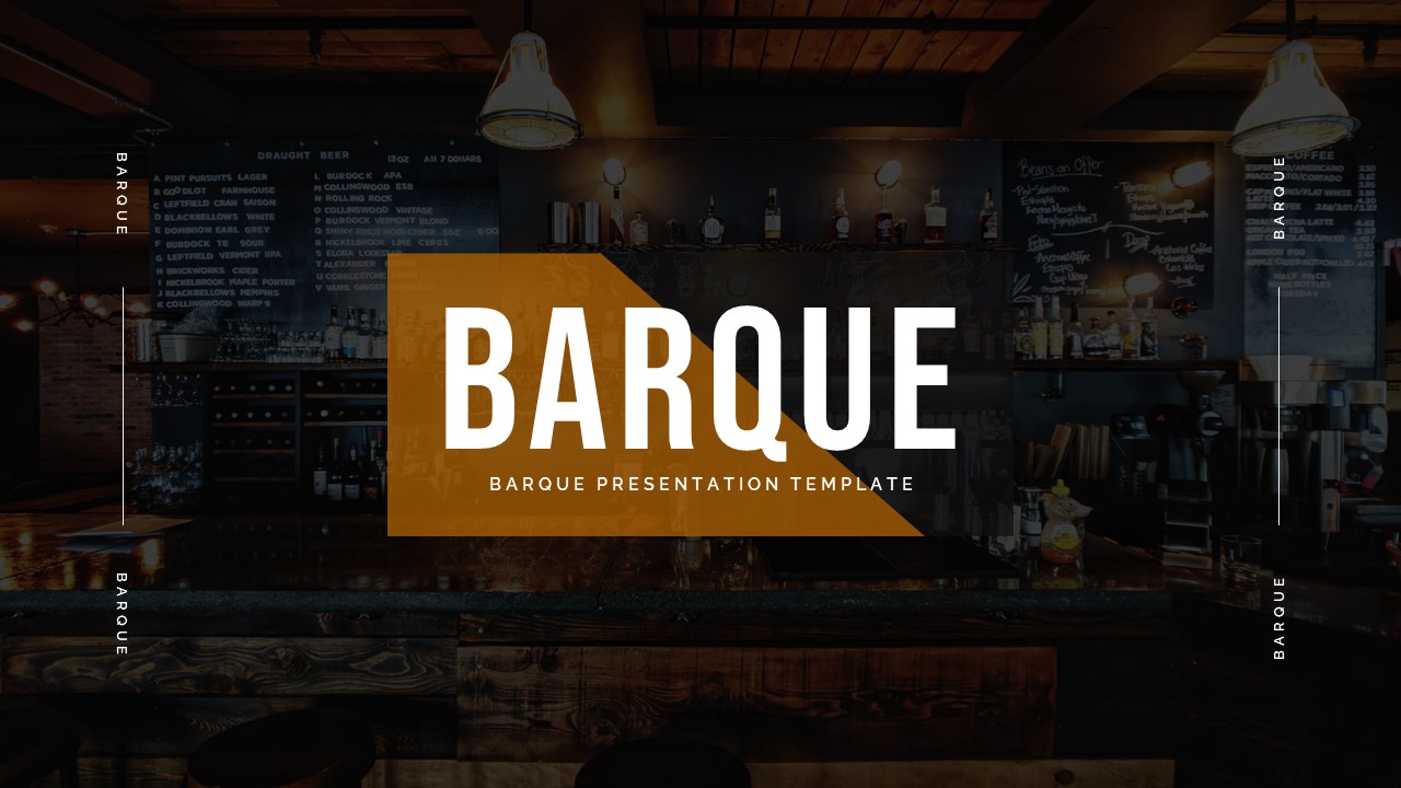 BarQue - Bar and Restaurant Powerpoint Template, Presentation Templates