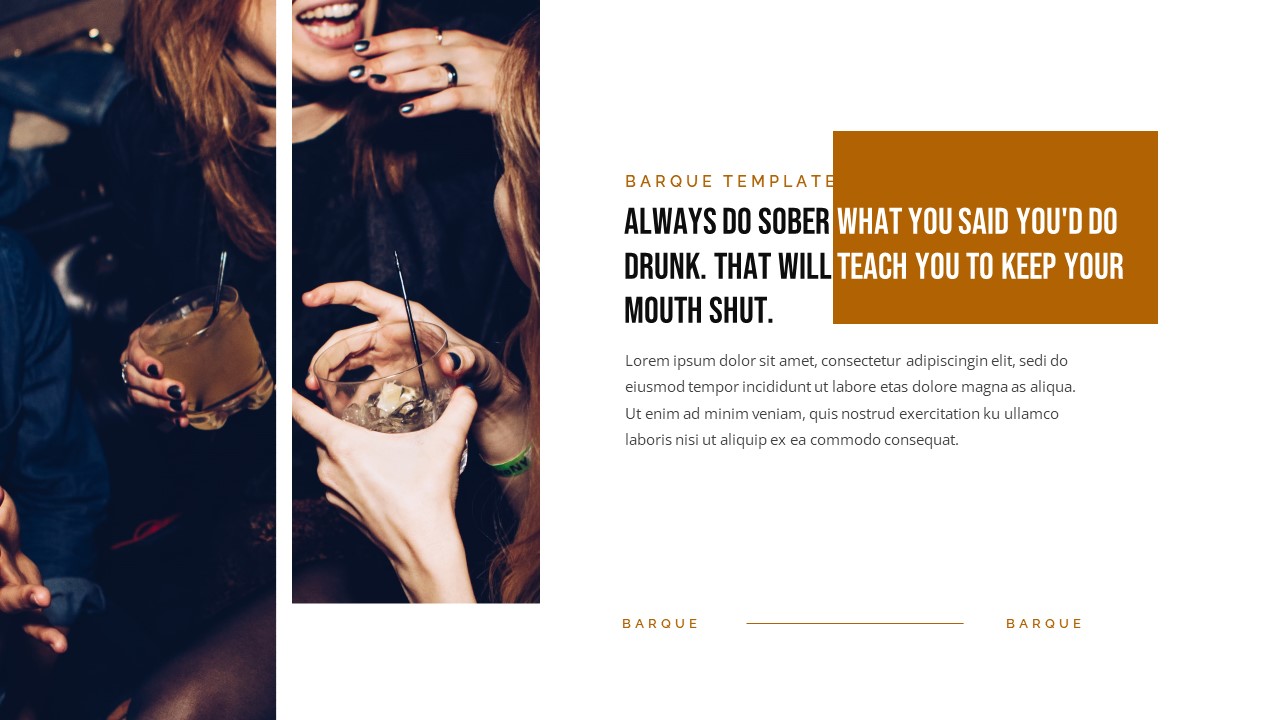 BarQue - Bar and Restaurant Powerpoint Template, Presentation Templates