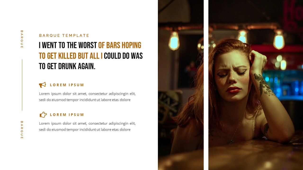 BarQue - Bar and Restaurant Powerpoint Template, Presentation Templates