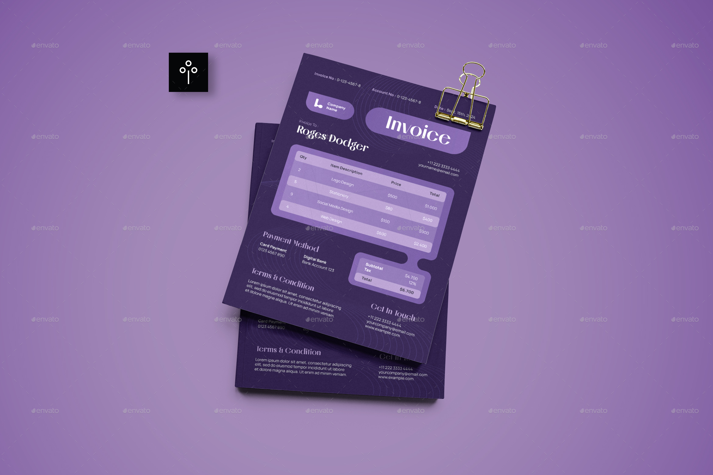 Purple Modern Invoice, Print Templates | GraphicRiver