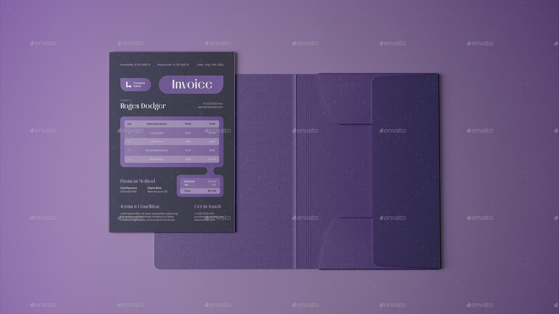 Purple Modern Invoice, Print Templates | GraphicRiver