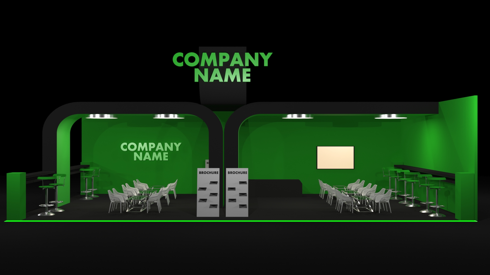 Green and Black Booth Exhibition Stand Stall by p3rless | 3DOcean