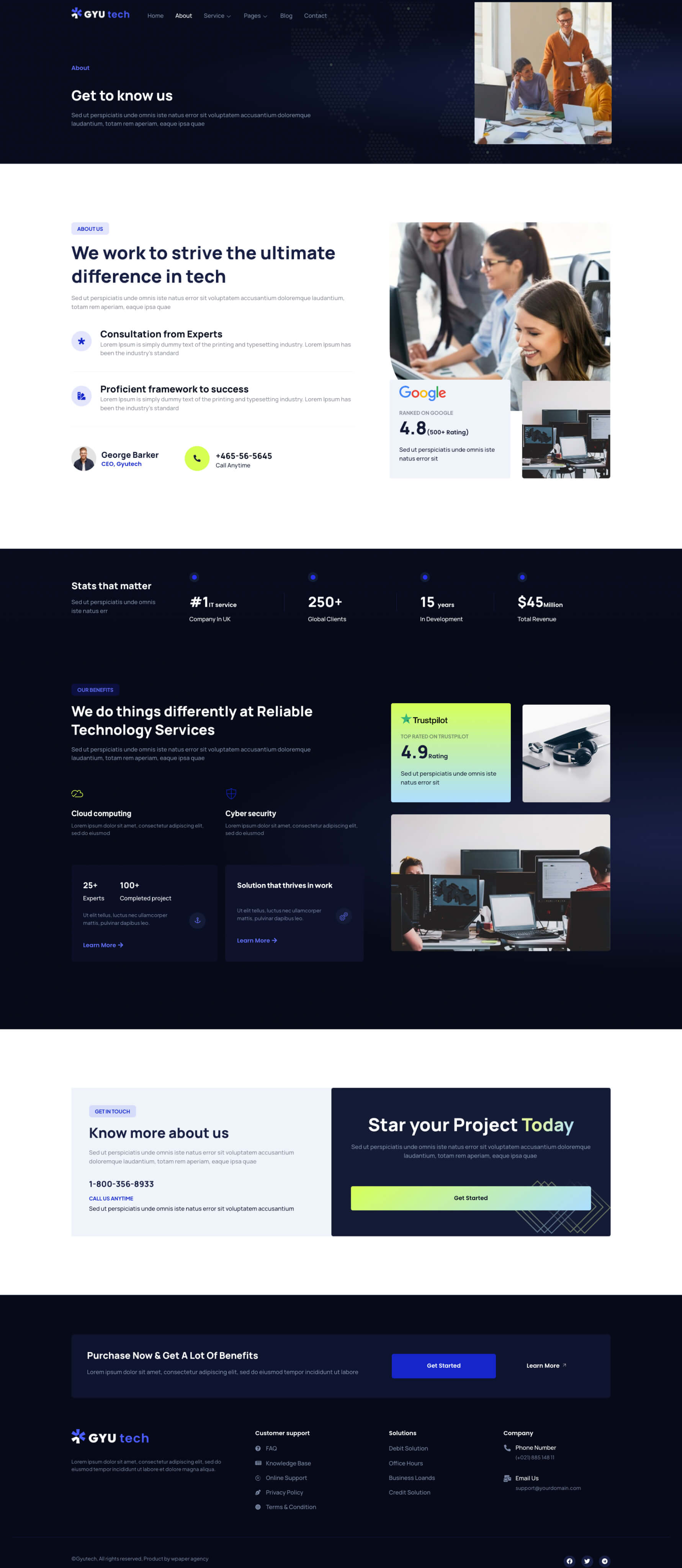 Gyutech - IT solution & Services Company Elementor Template Kit by ...