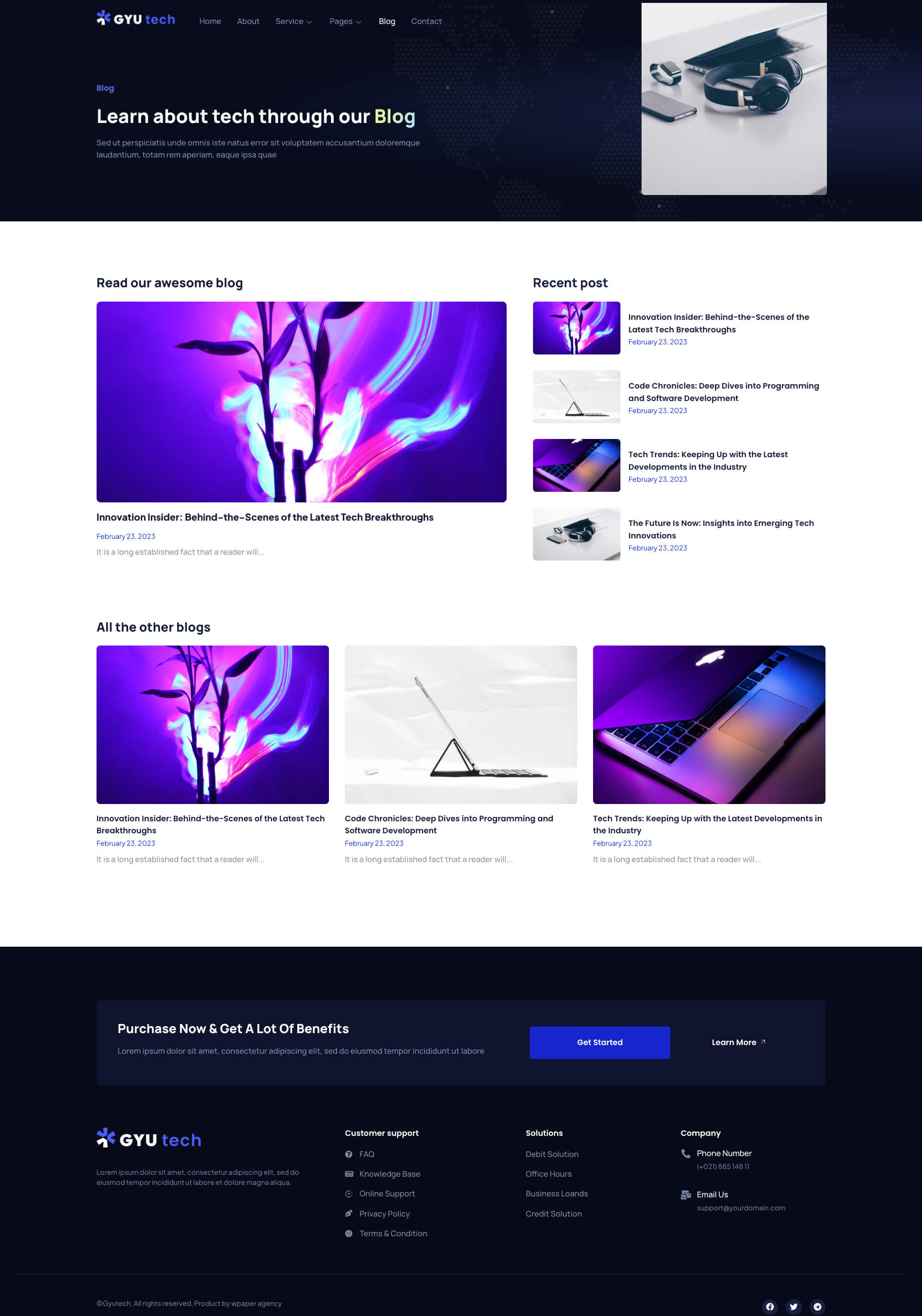 Gyutech - IT solution & Services Company Elementor Template Kit by ...