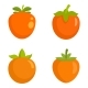 Persimmon Icon Set Flat Style, Vectors | GraphicRiver