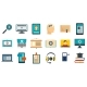 Interactive Learning Icons Set Flat Style, Vectors | GraphicRiver