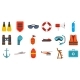 Sea Safety Icons Set Flat Style, Vectors | GraphicRiver