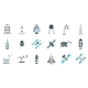 Space Research Technology Icons Set Flat Style, Vectors | GraphicRiver