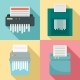 Shredder Icons Set Flat Style, Vectors | GraphicRiver