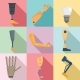 Artificial Limbs Icons Set Flat Style, Vectors | GraphicRiver
