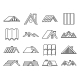 House Roof Icons Set Outline Style by Ylivdesign | GraphicRiver