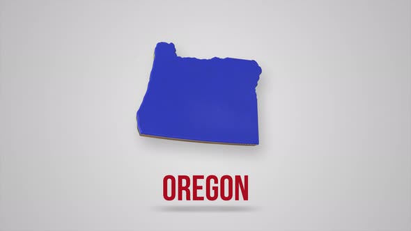 Animated Map Showing the State of Oregon From the United State of ...