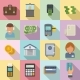 Bank Teller Icons Set Flat Style, Vectors | GraphicRiver