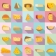 Cheese Icons Set Flat Style, Vectors | GraphicRiver