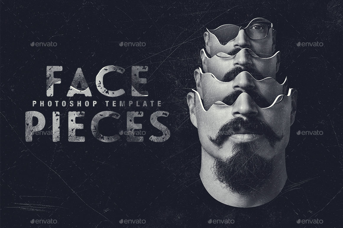 Face Pieces Photoshop Template, Graphics | GraphicRiver