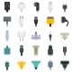Adapter Icons Set Flat Vector Isolated, Vectors | GraphicRiver