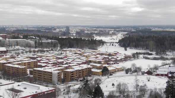 Akalla Stockholm, Sweden. Drone Footage Flying Through Small Swedish ...