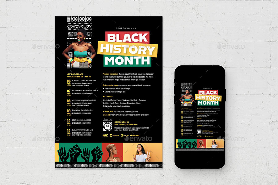 Black History Month Flyer Template, Print Templates | GraphicRiver