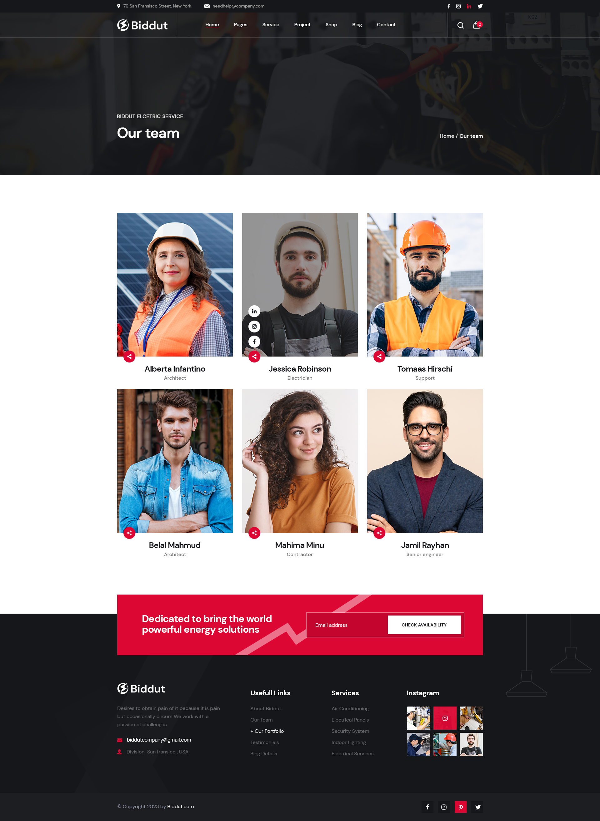 Biddut – Electricity Services PSD Template by AQLOVA | ThemeForest