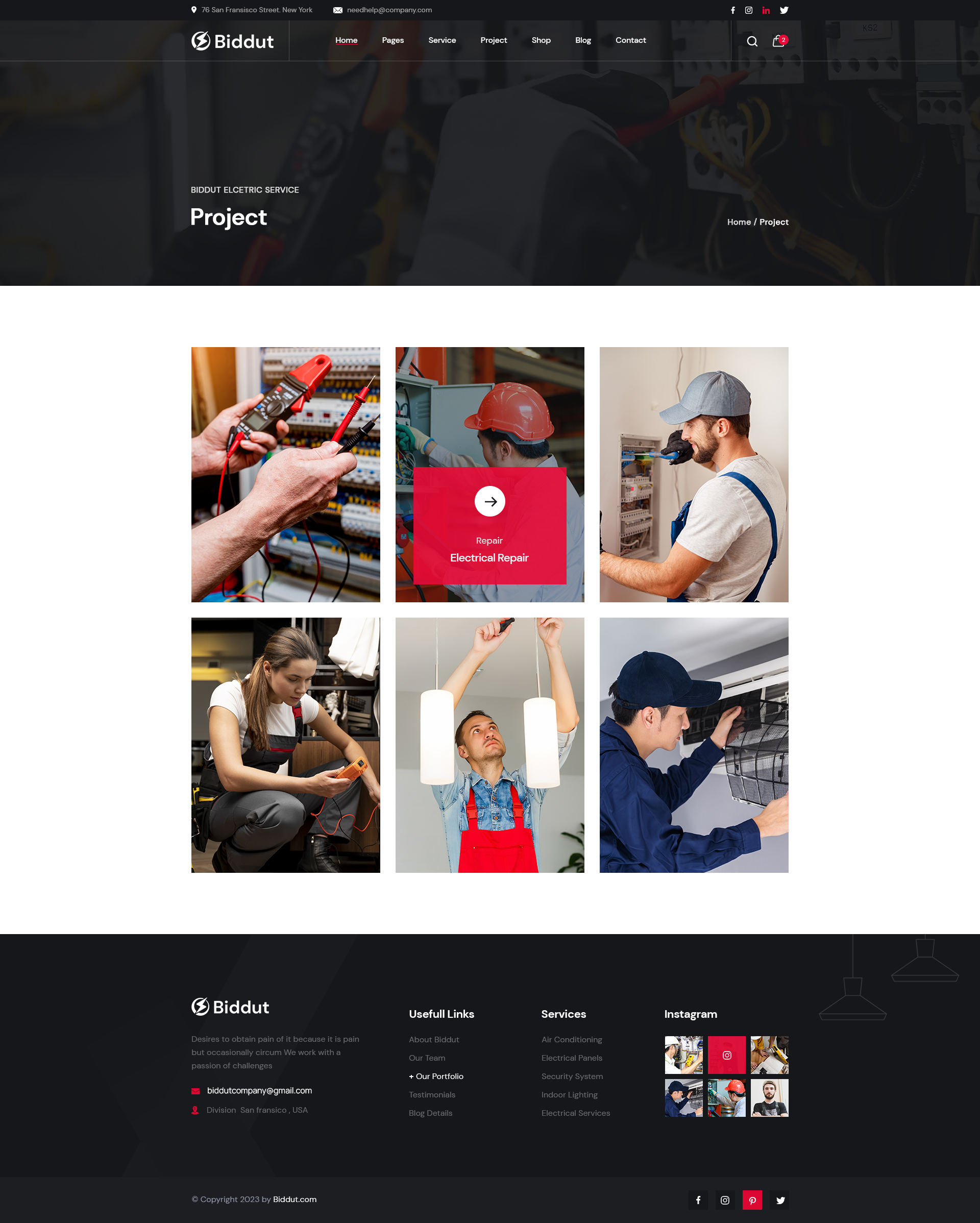 Biddut – Electricity Services PSD Template by AQLOVA | ThemeForest