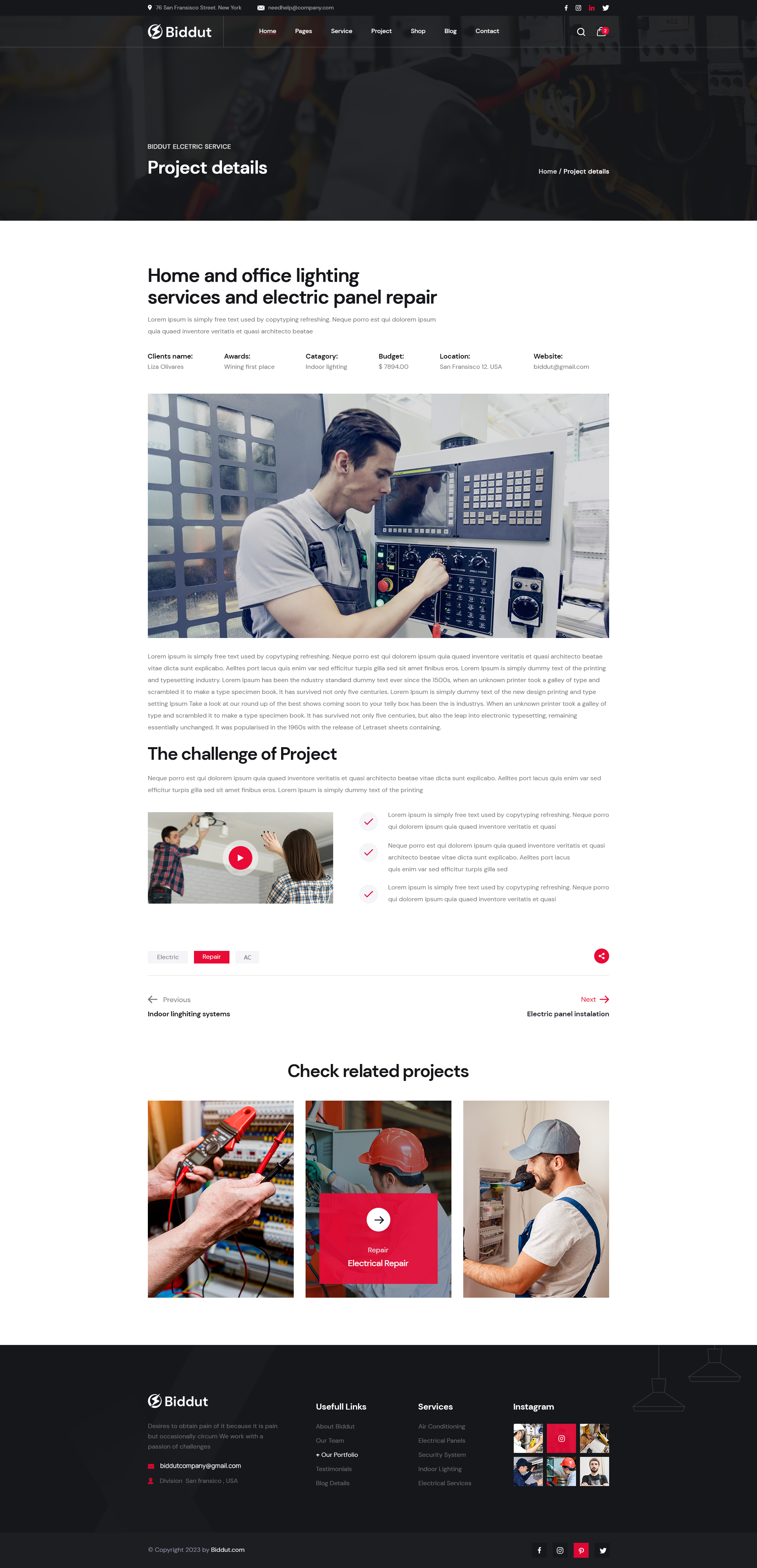Biddut – Electricity Services PSD Template by AQLOVA | ThemeForest