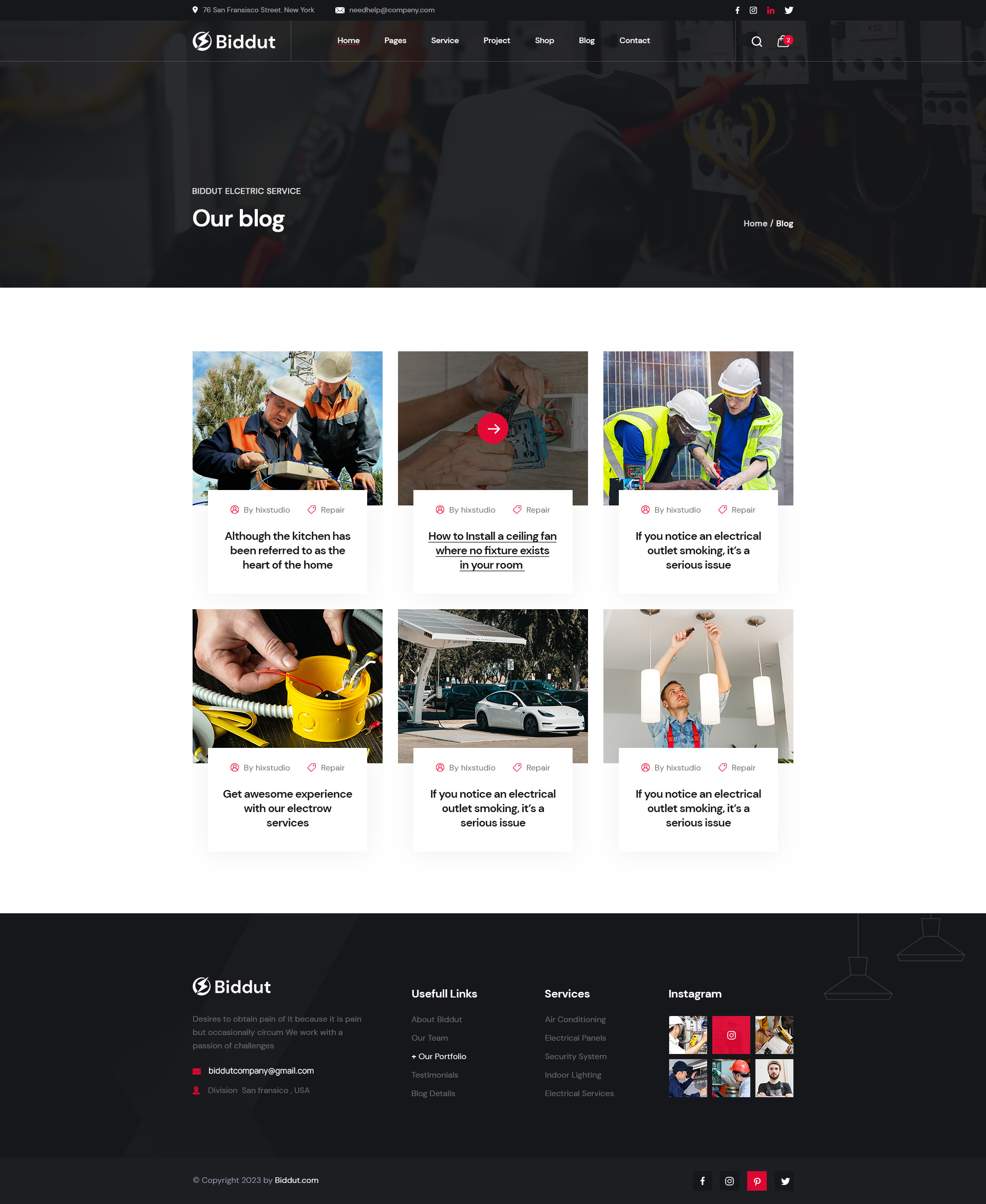 Biddut – Electricity Services PSD Template by AQLOVA | ThemeForest