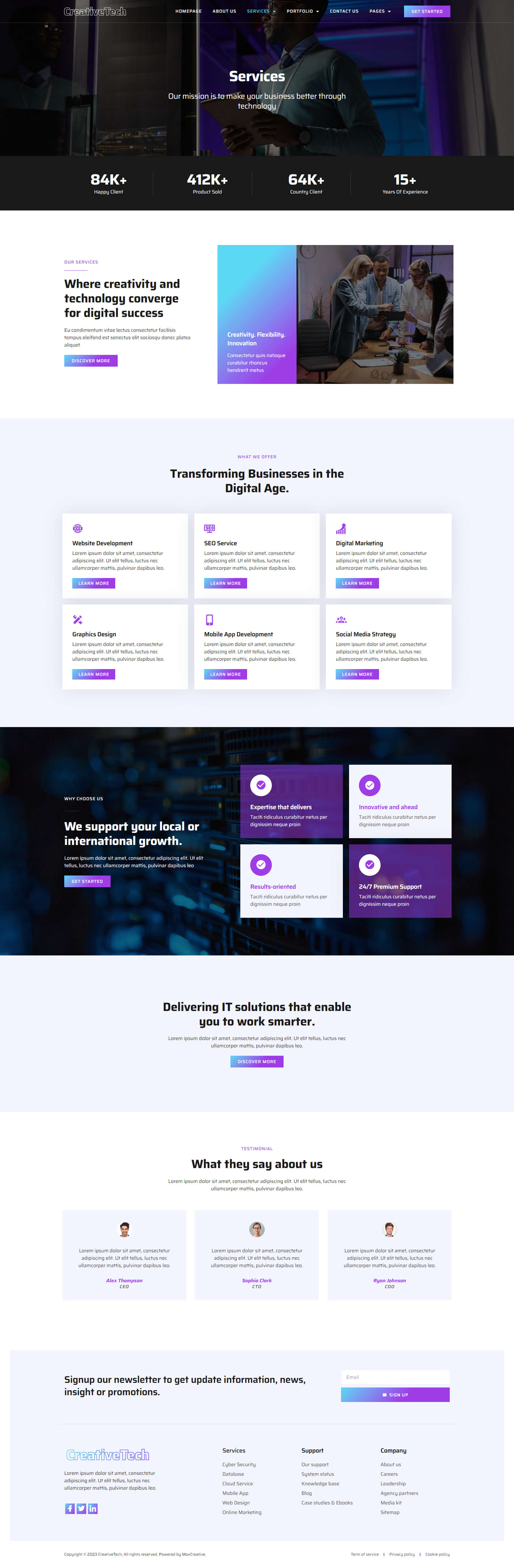 CreativeTech - Digital Marketing Agency Elementor Template Kit by moxcreative
