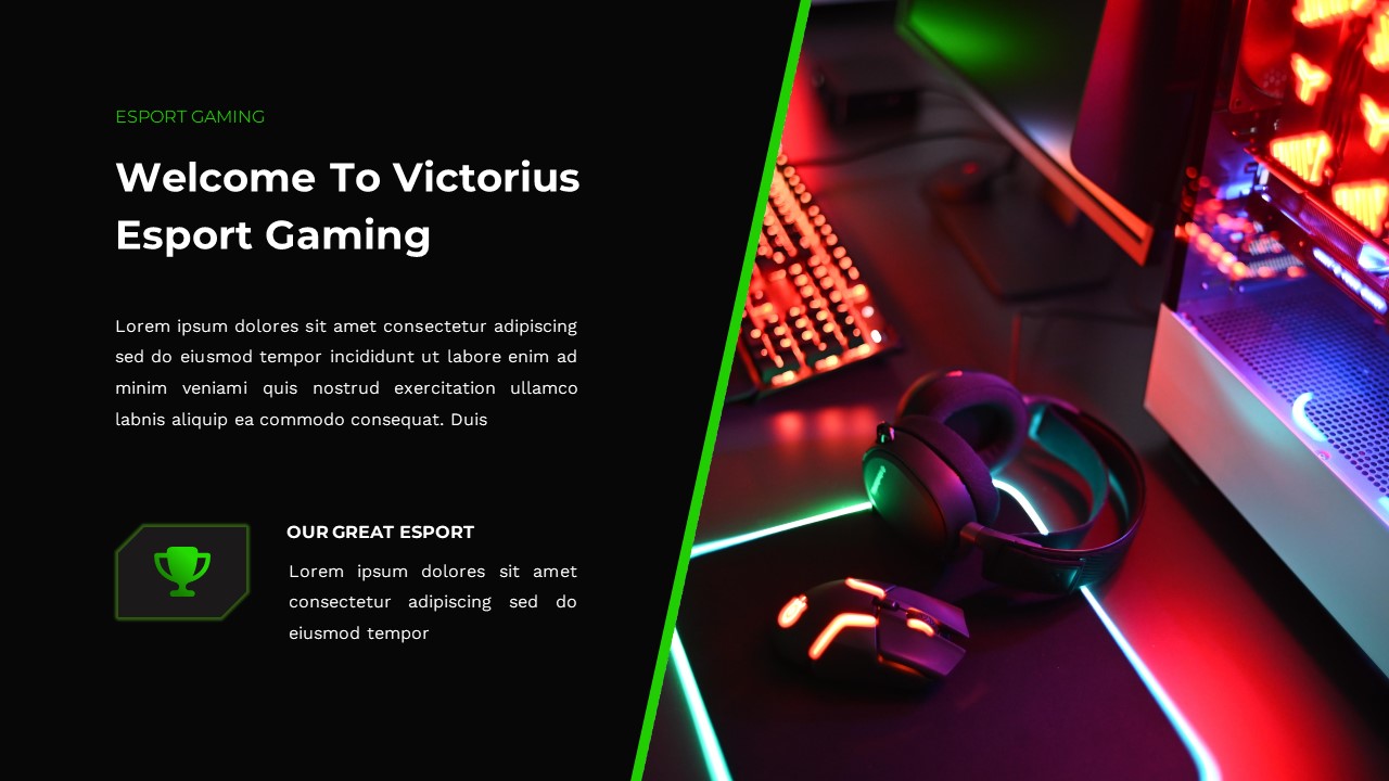 Victorious – Esport Gaming PowerPoint Template, Presentation Templates