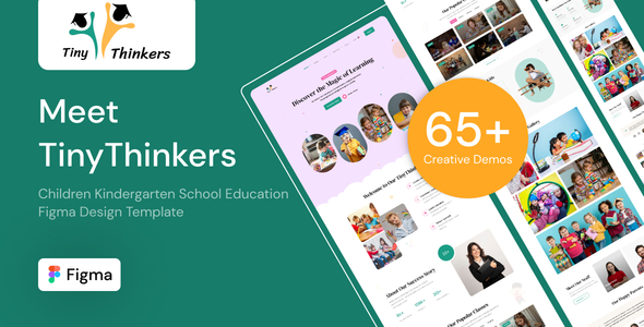 TinyThinkers - Children Kindergarten School Education Figma Design ...