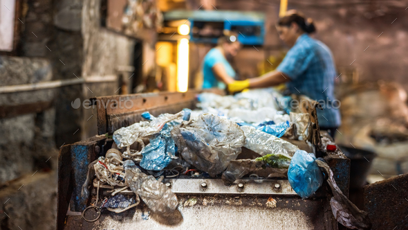 Plastic waste recycling factory Stock Photo by frimufilms | PhotoDune